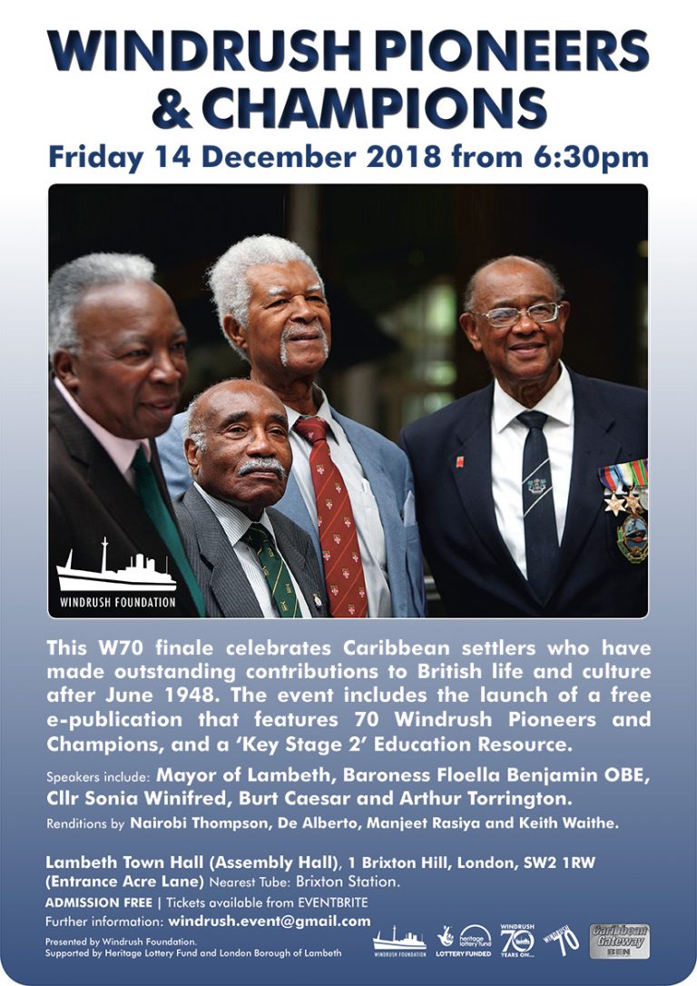 Windrush Pioneers and Champions - Windrush Foundation
