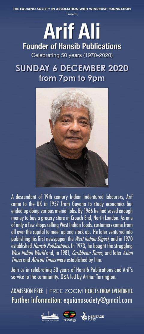 Arif Ali - 50 Years of activism - Windrush Foundation